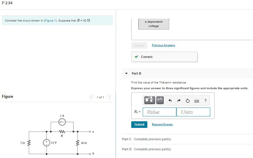 Solved P 2 84 Consider The Circuit Shown In Figure 1