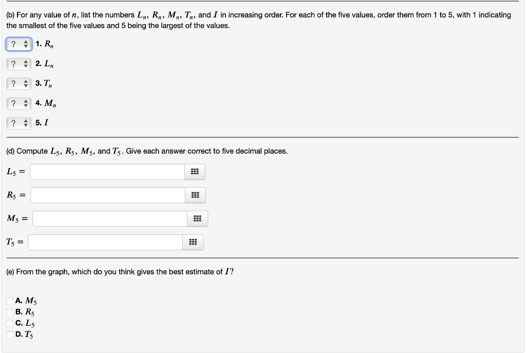 Solved L= [Left Rule Approximation] Rn=[Right Rule | Chegg.com