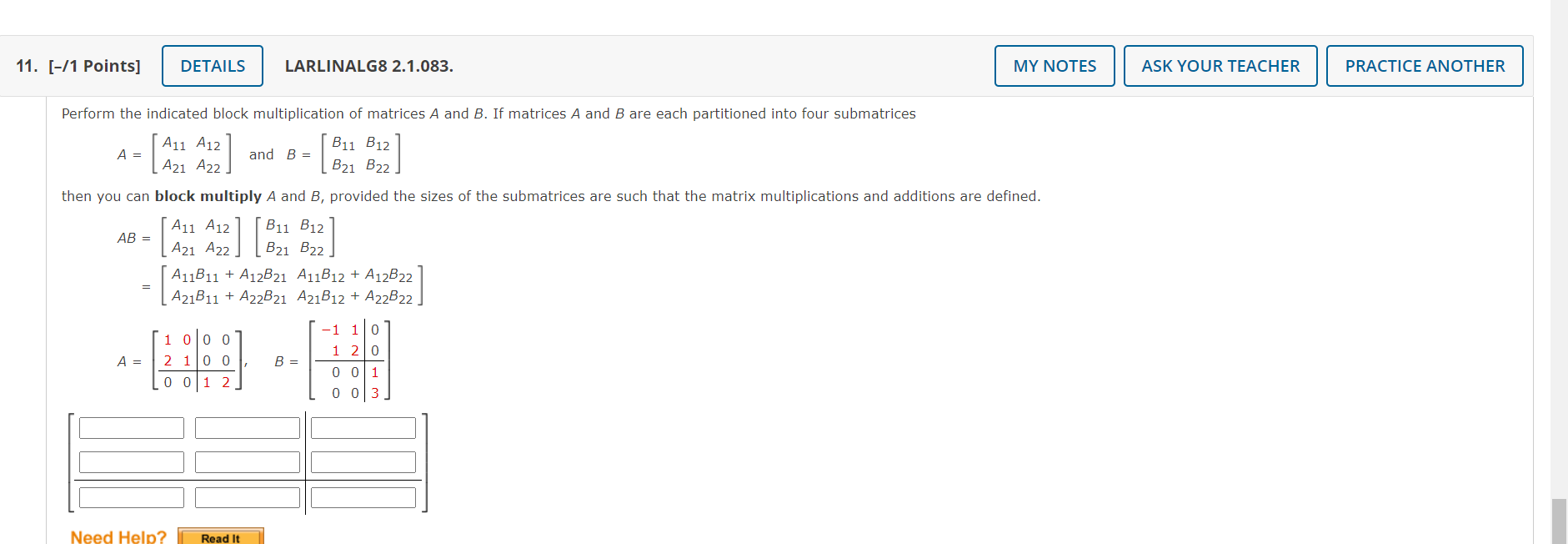Solved Find the products AB and BA for the diagonal | Chegg.com