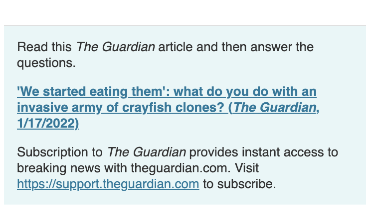Solved Read this The Guardian article and then answer the | Chegg.com
