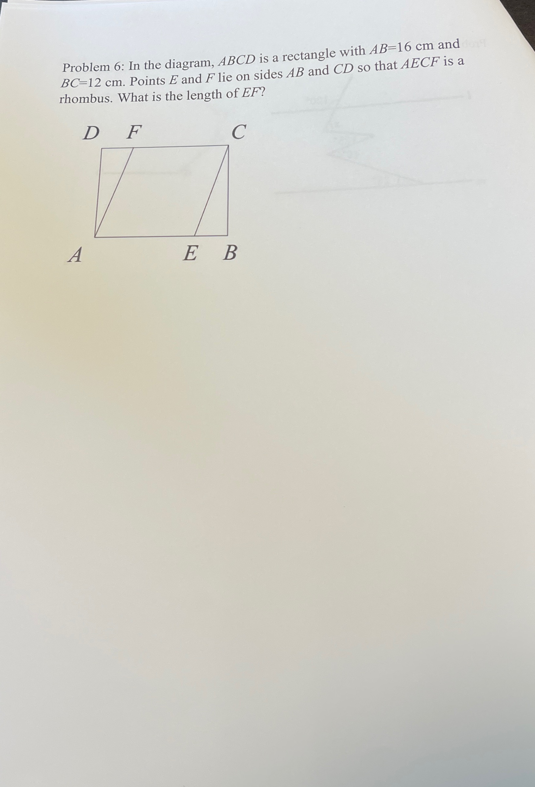 Solved PLEASE DO NOT USE TRIGONOMETRY. In the diagram, ABCD | Chegg.com