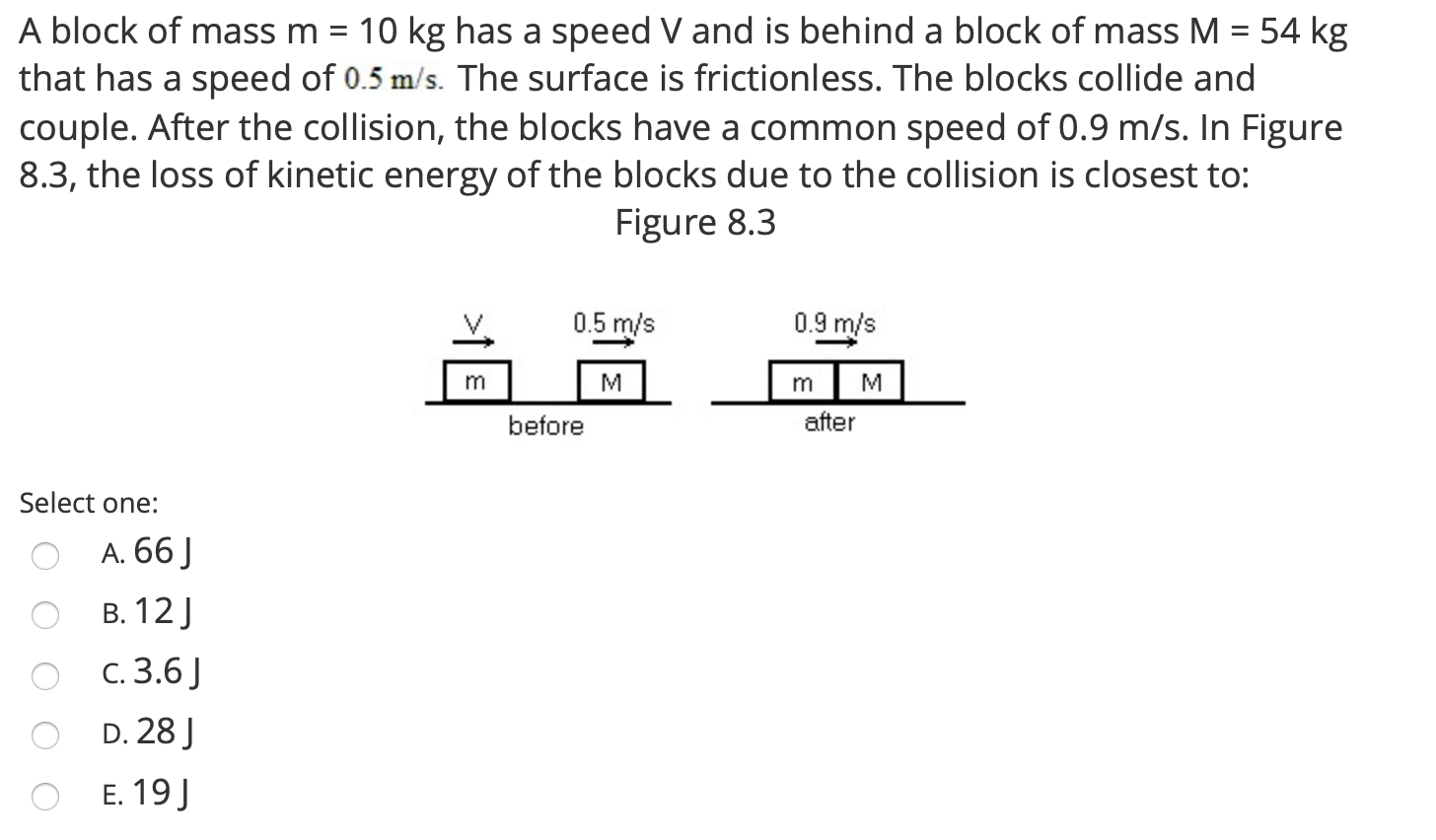 Solved A block of mass m = 10 kg has a speed V and is behind | Chegg.com