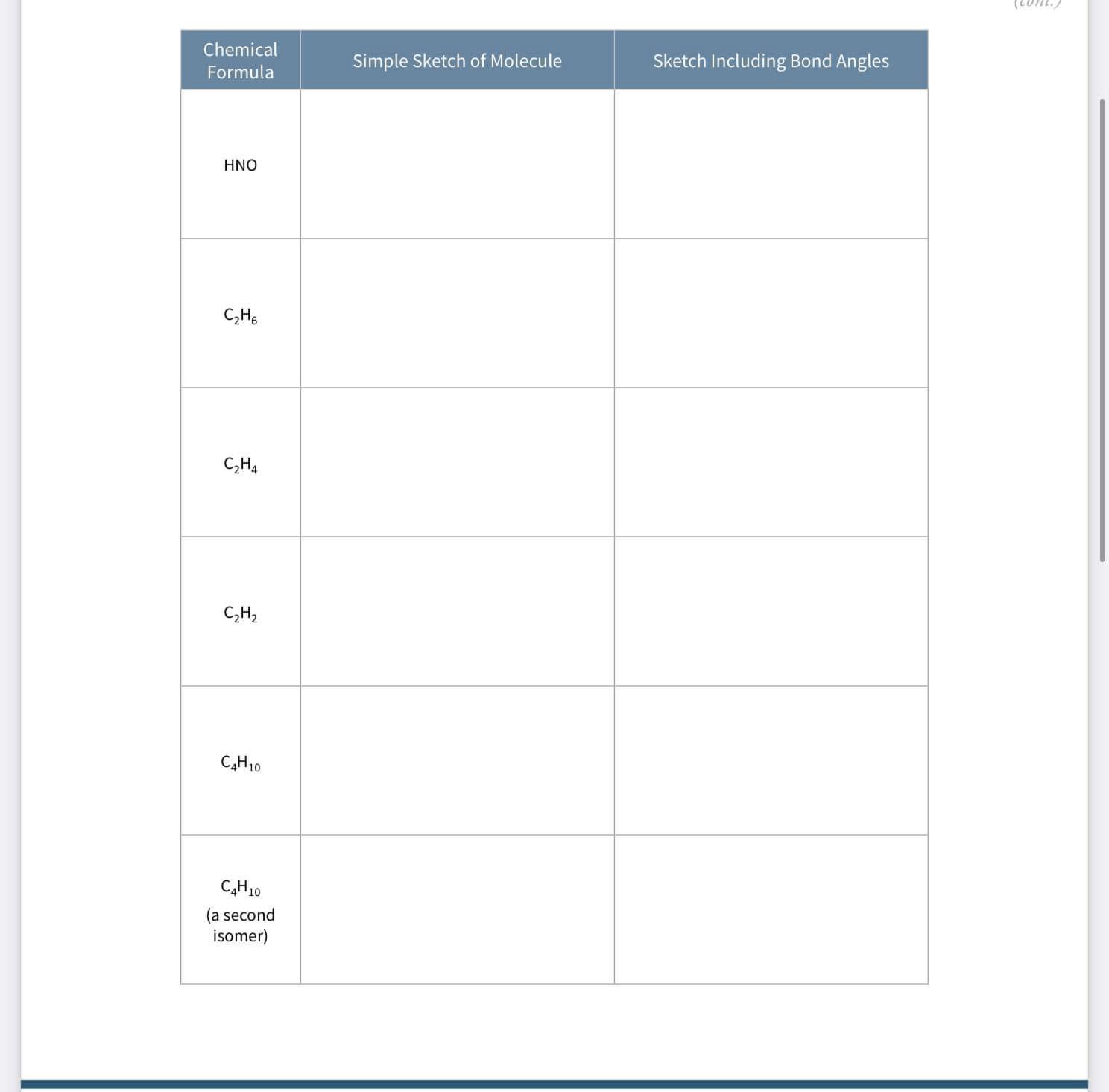 Solved \begin{tabular}{|c|c|c|} \hline Chemical Formula & | Chegg.com