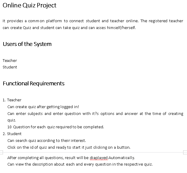Solved Online Quiz Project It provides a common platform to | Chegg.com