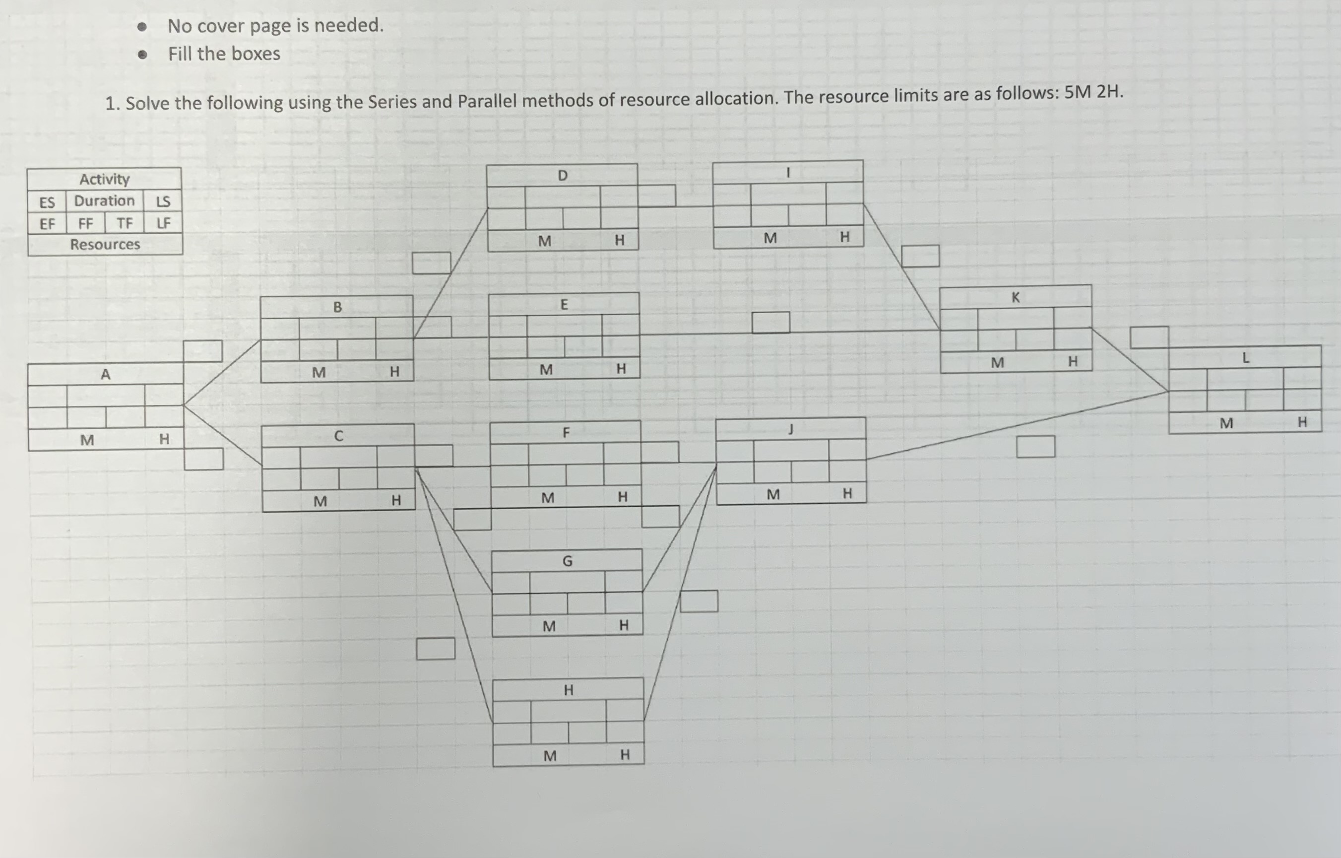 Solved - Fill the boxes 1. Solve the following using the | Chegg.com