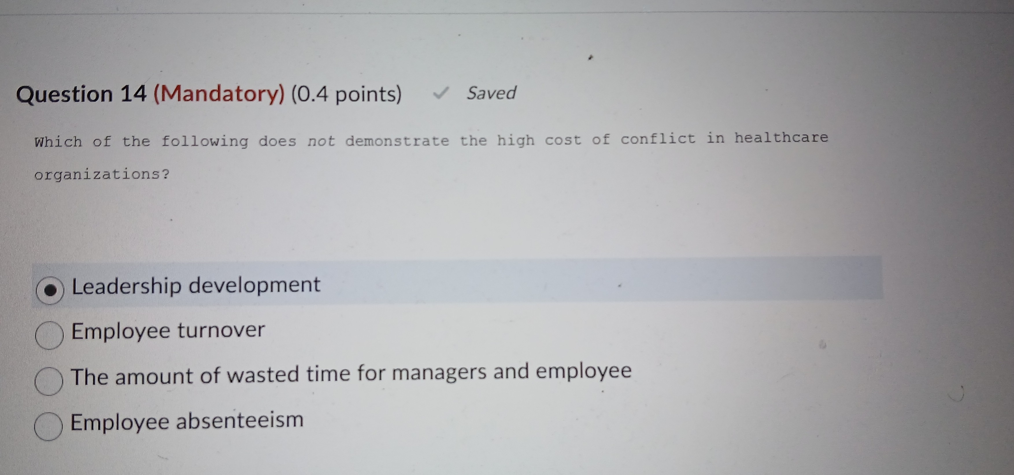 Solved Question 14 (Mandatory) (0.4 ﻿points)Which of the | Chegg.com