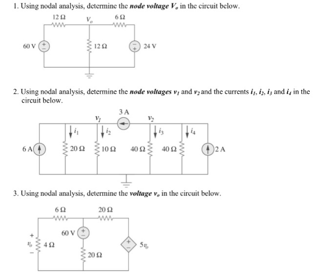 Solved Using nodal analysis, determine the node voltage V_o | Chegg.com Solved Using nodal analysis, determine the node voltage V_o | Chegg.com