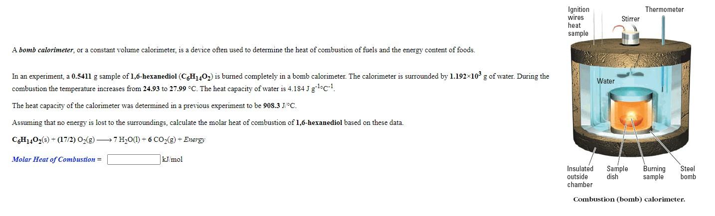 Solved Thermometer Ignition wires heat sample Stirrer A bomb | Chegg.com