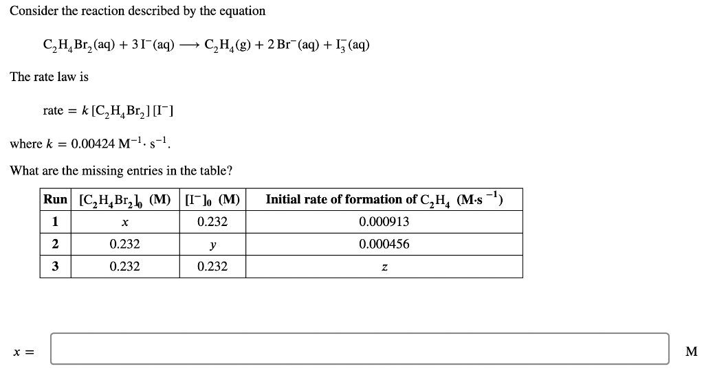 Solved Consider the reaction described by the equation | Chegg.com