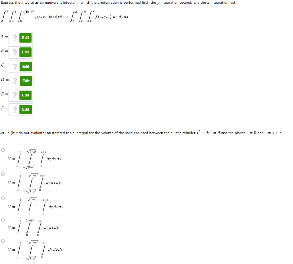 Solved Express the integral as an equivalent integral in | Chegg.com