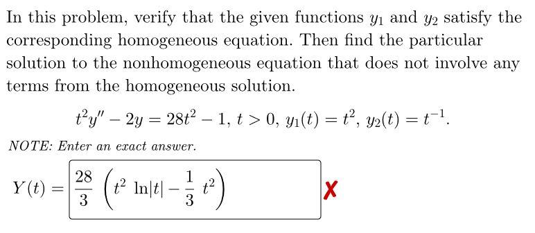 Solved In this problem, verify that the given functions yi | Chegg.com