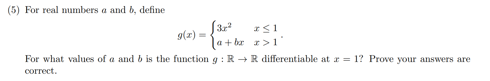 Solved (5) For real numbers a and b, define | Chegg.com