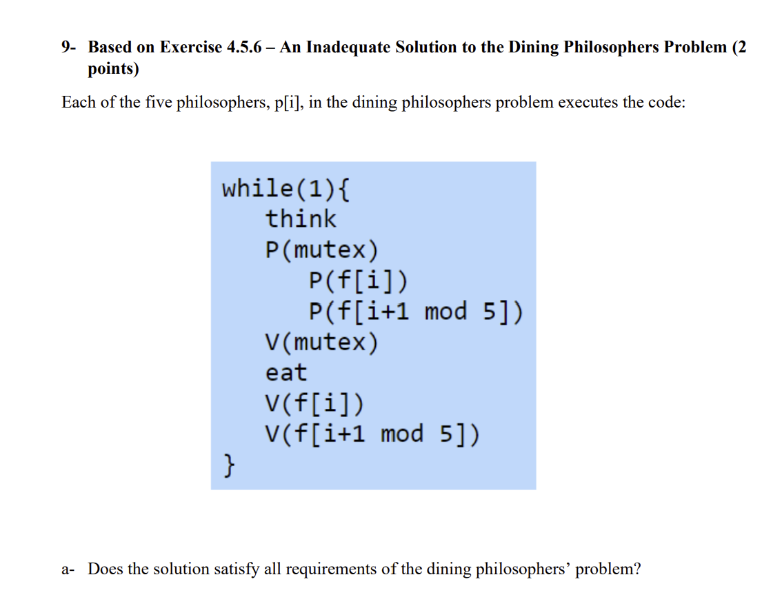 Solved 9- Based on Exercise 4.5.6 – An Inadequate Solution | Chegg.com