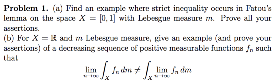 = Problem 1. (a) Find an example where strict | Chegg.com