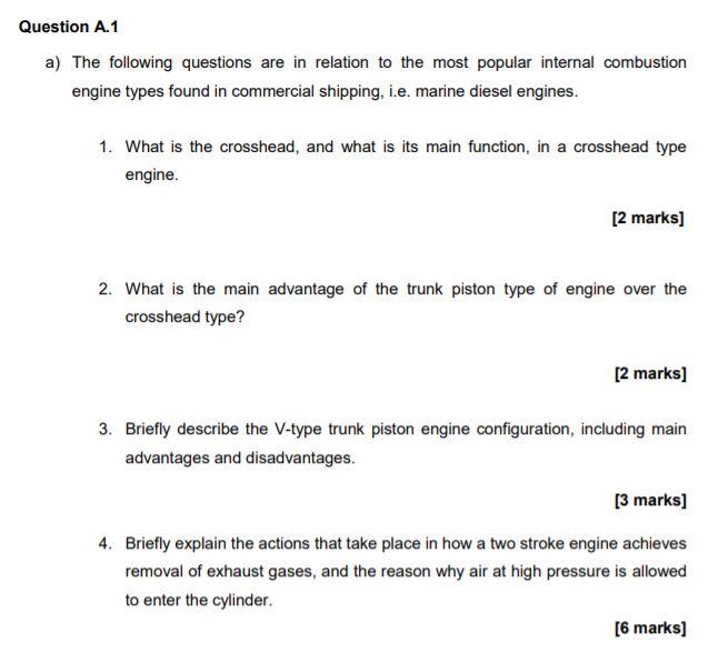 Solved Question A.1 a) The following questions are in | Chegg.com