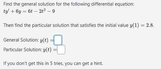 Solved Find the general solution for the following | Chegg.com