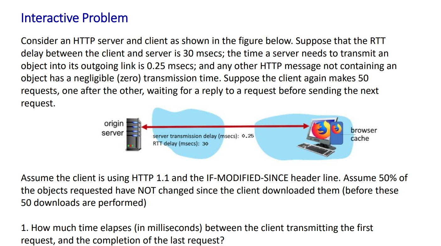 Solved Interactive Problem Consider an HTTP server and | Chegg.com