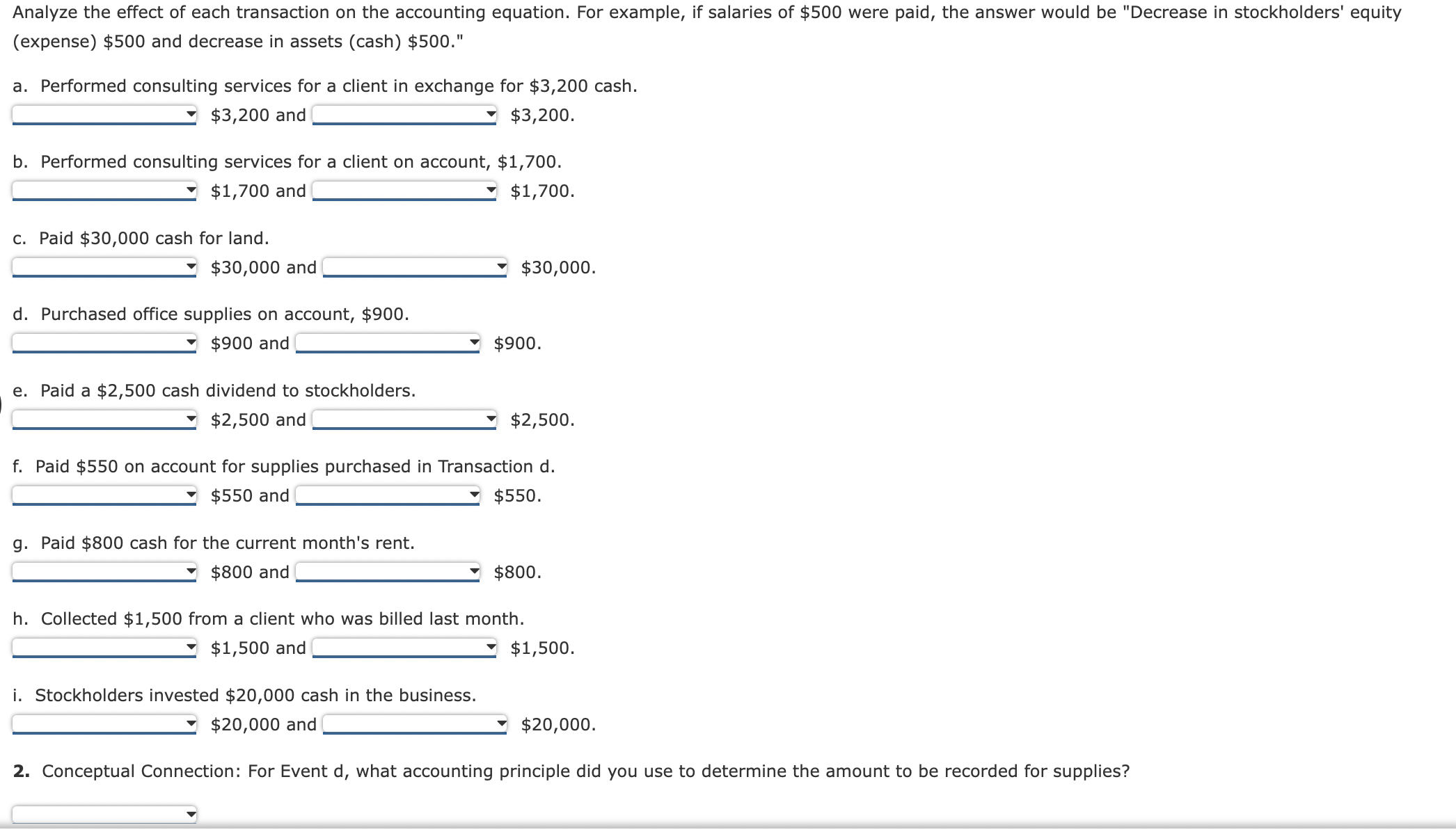 Solved Analyze the effect of each transaction on the | Chegg.com