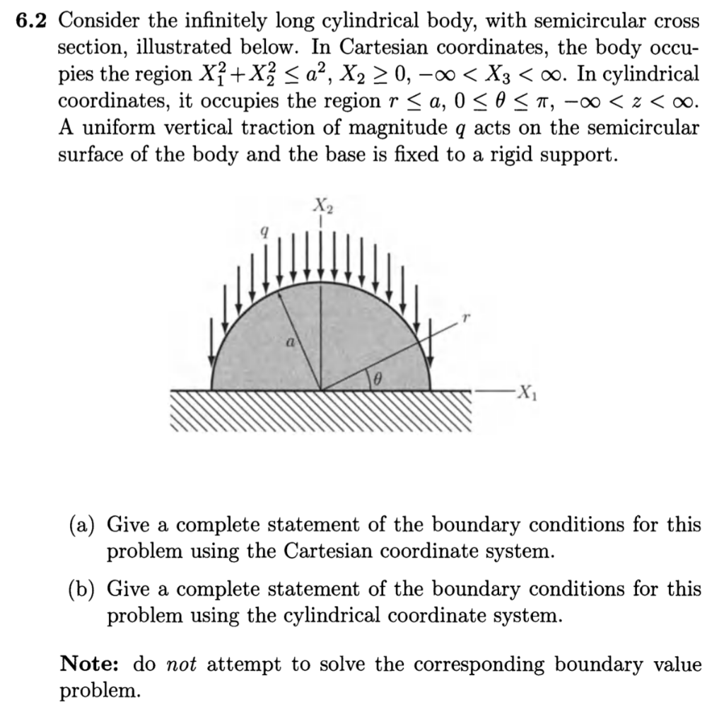 Solved 6.2 Consider the infinitely long cylindrical body, | Chegg.com