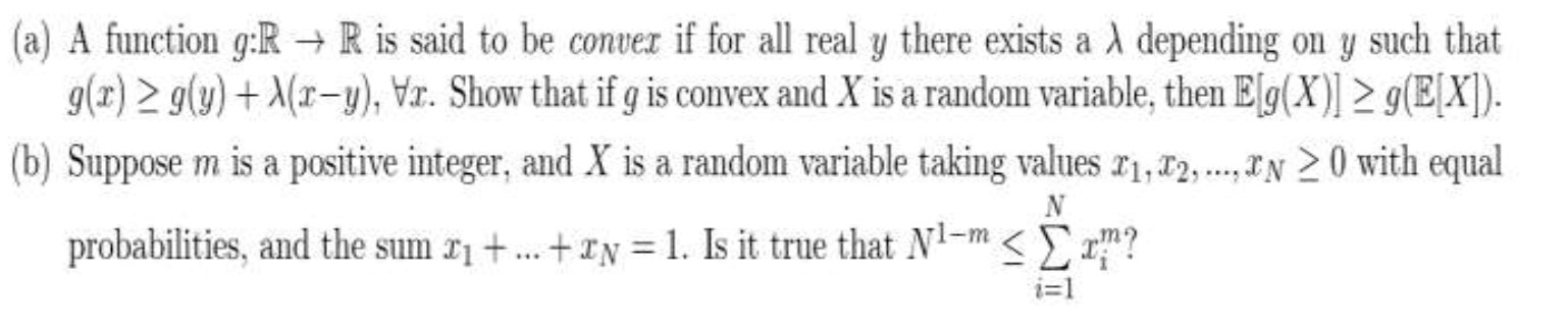 Solved (a) A function g:R + R is said to be convex if for | Chegg.com