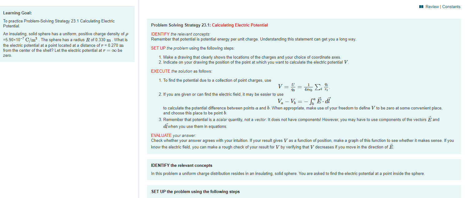 Solved Review Constants Learning Goal: To practice | Chegg.com