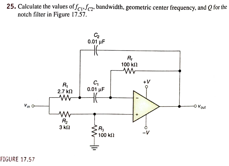 Solved 25. Calculate the values of fci,fc2, bandwidth, | Chegg.com