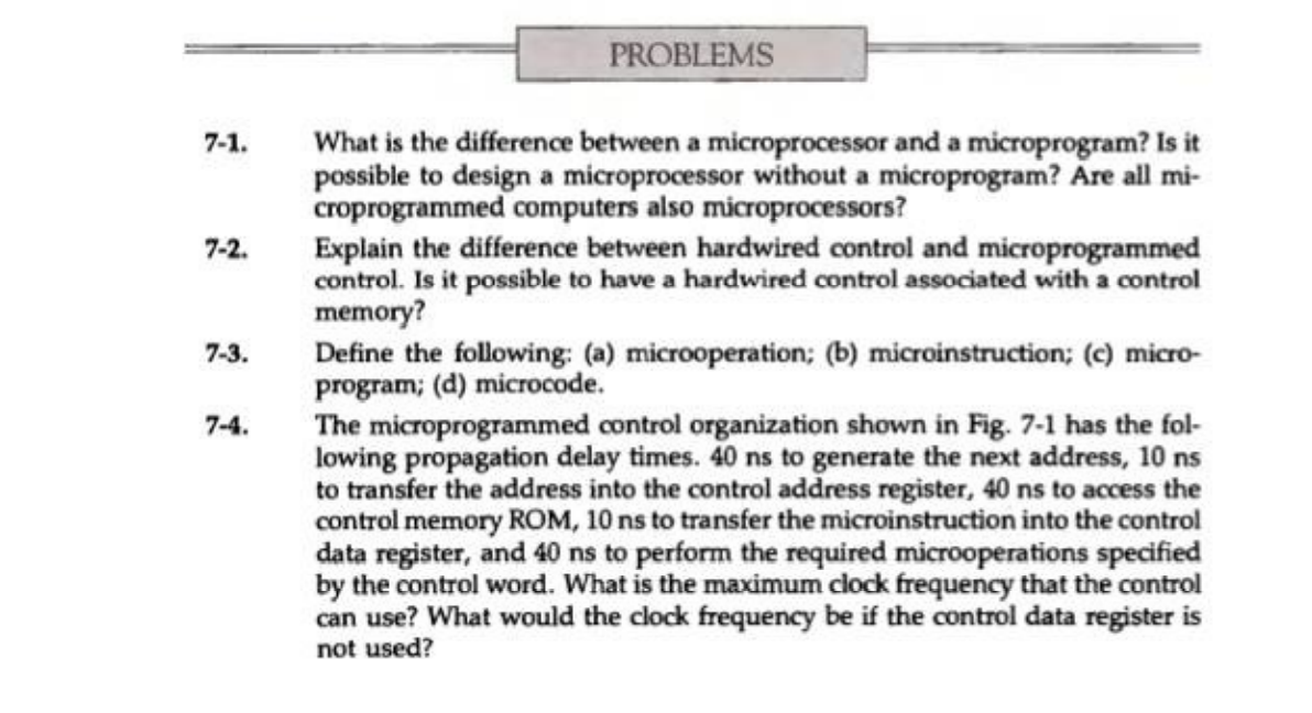 Solved 7-1. What is the difference between a microprocessor | Chegg.com
