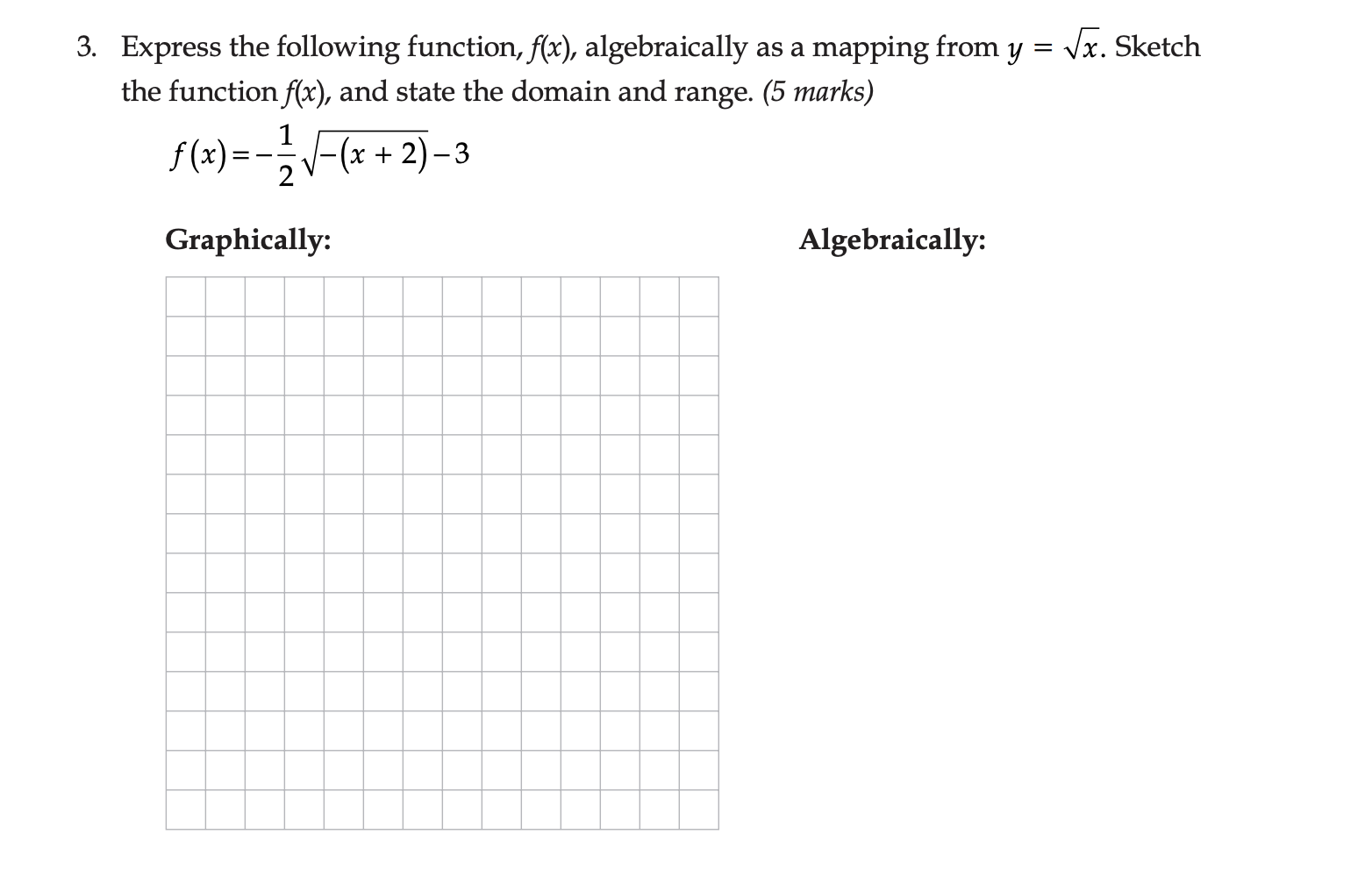 Solved 3. Express the following function, f(x), | Chegg.com
