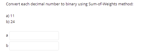 Solved Convert each decimal number to binary using | Chegg.com
