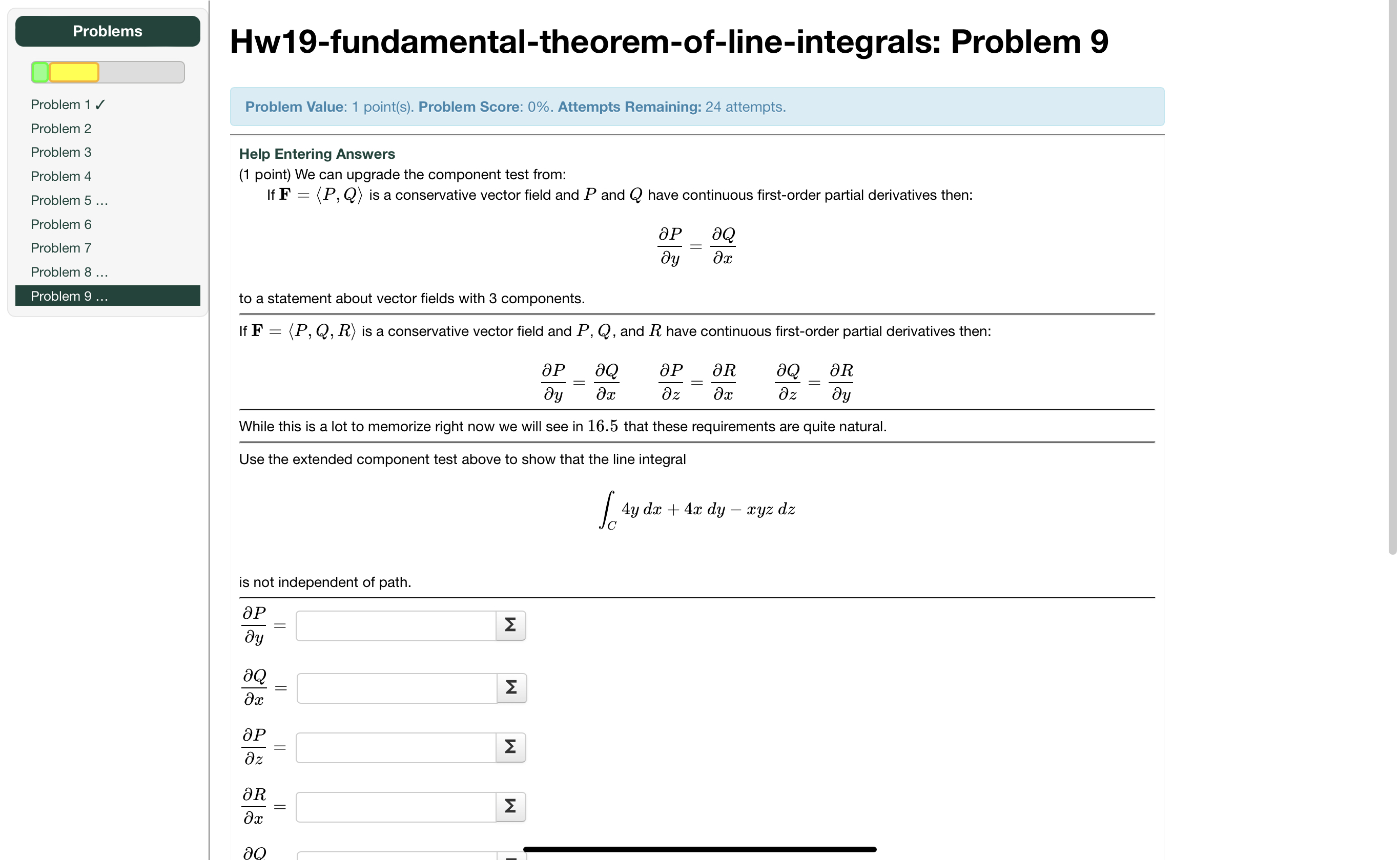 Solved Hw19-fundamental-theorem-of-line-integrals: Problem 9 | Chegg.com