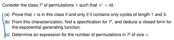 Consider the class P of permutations such that r = | Chegg.com