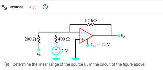 Solved (a) ﻿Determine the linear range of the source \( | Chegg.com