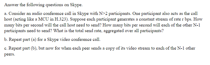 Solved Answer the following questions on Skype. a. Consider | Chegg.com
