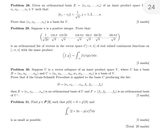 Solved Problem 28. Given an orthonormal basis E = | Chegg.com