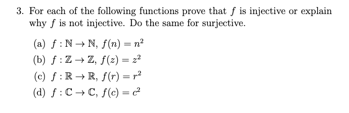 Solved 3. For each of the following functions prove that f | Chegg.com