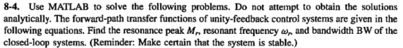 Solved 8-4. Use MATLAB to solve the following problems. Do | Chegg.com