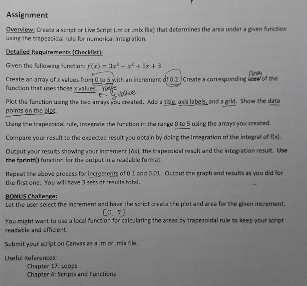 Solved Assignment Overview: Create a script or Live Script | Chegg.com