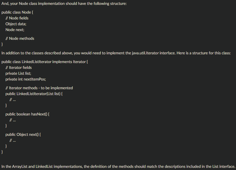 Solved as StringArrayList and StringLinkedList classes. | Chegg.com