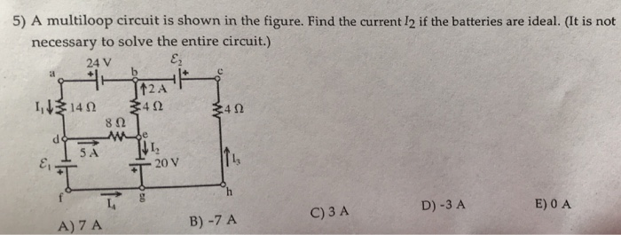 Solved 5) A multiloop circuit is shown in the figure. Find | Chegg.com