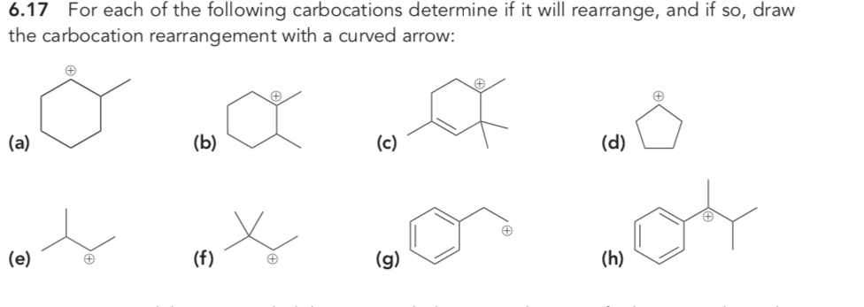 Solved 6.17 For each of the following carbocations determine | Chegg.com