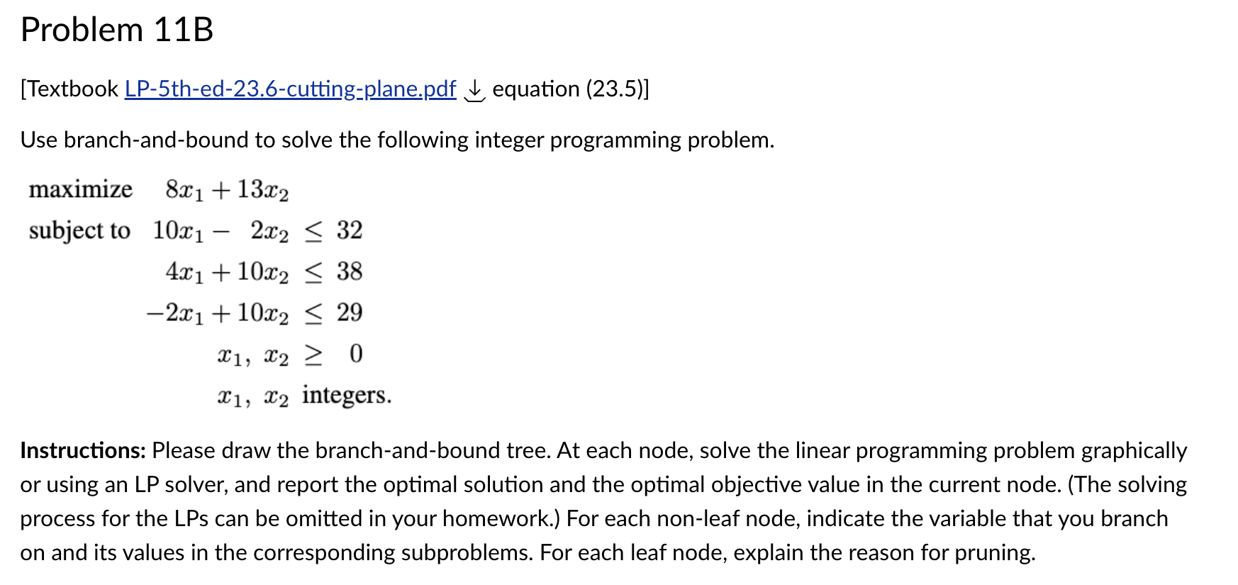Solved Consider the following IP problem. maxx1+2x2 s.t. | Chegg.com
