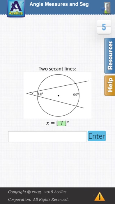 Solved Angle Measures and Seg 0 Two secant lines: 140 Enter | Chegg.com