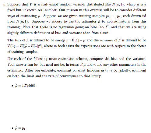 Solved 4. Suppose that Y is a real-valued random variable | Chegg.com