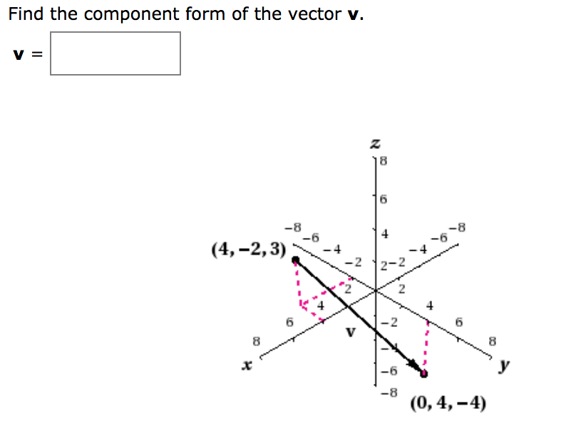 Solved Find the component form of the vector v. 8 6 (4,-2, | Chegg.com