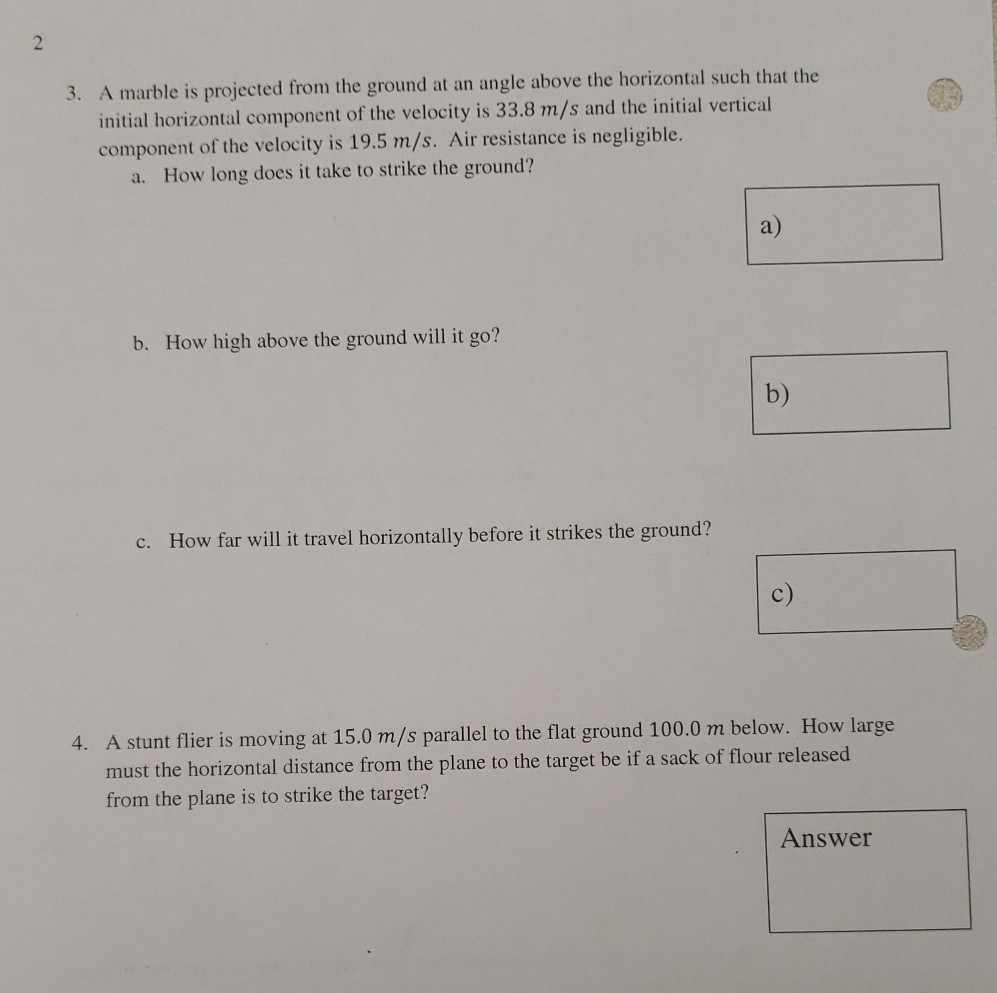 Solved 1. A ball thrown vertically upward returns to its | Chegg.com