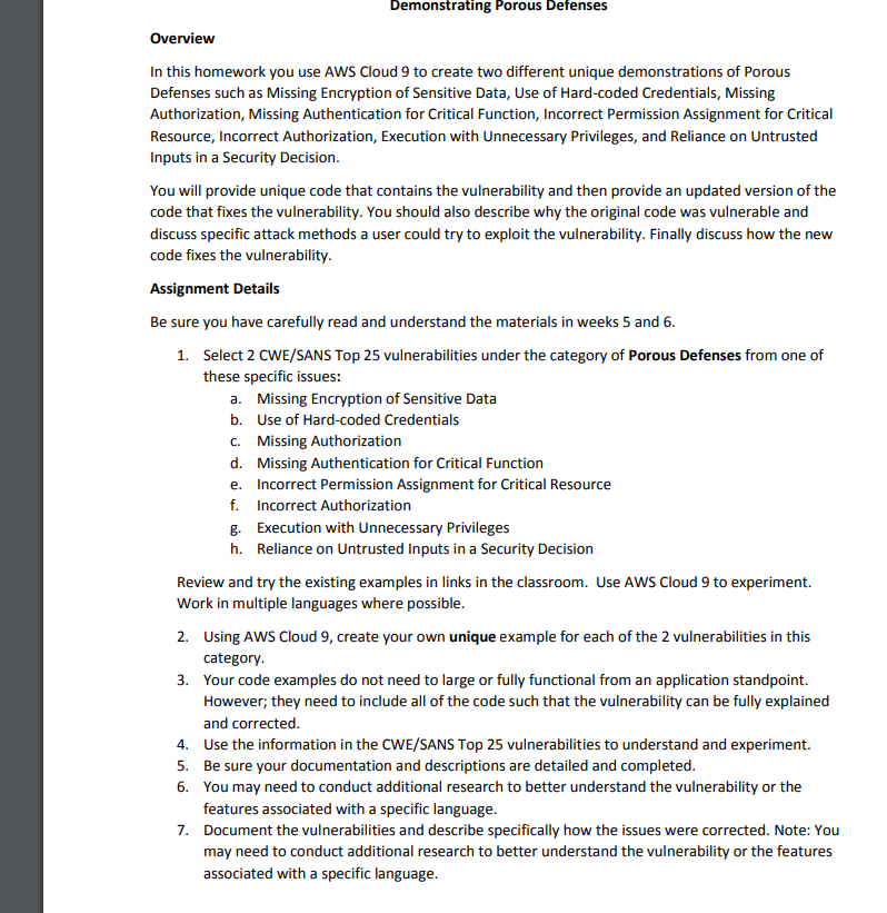 Solved 1 Select 2 Cwe Sans Top 25 Vulnerabilities Under The
