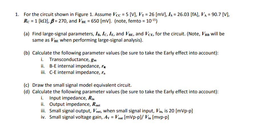 Solved For the circuit shown in Figure 1. Assume VCC = 5 | Chegg.com