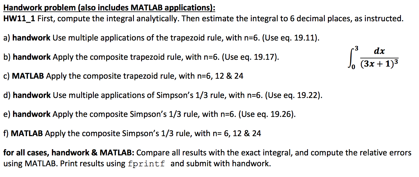 Handwork problem (also includes MATLAB applications): | Chegg.com