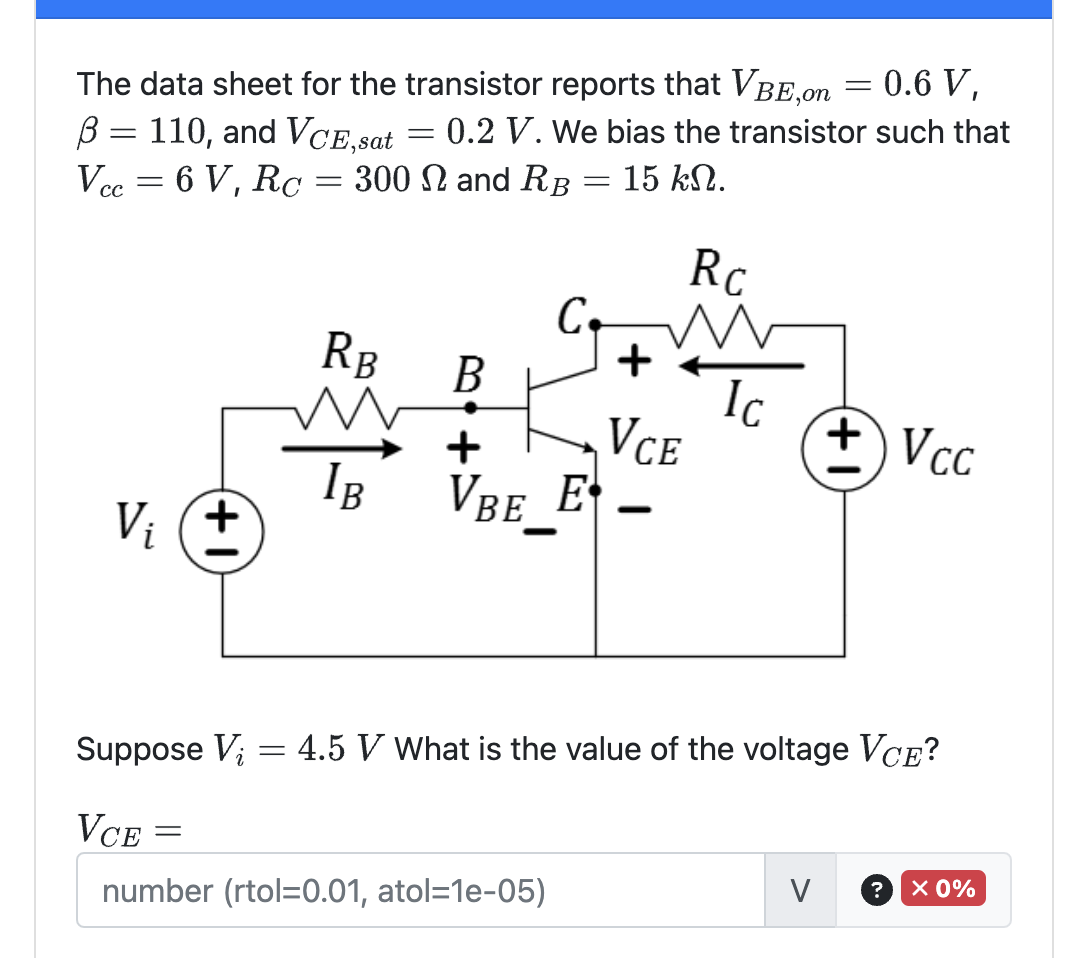 Solved The data sheet for the transistor reports that | Chegg.com