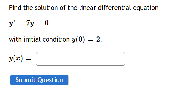 Solved Find the solution of the linear differential | Chegg.com